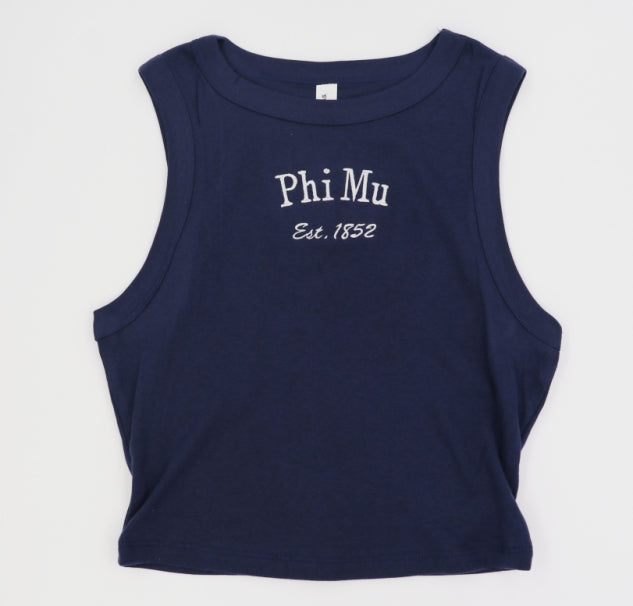 Phi Mu Classic Crop Tank – Greek Divine and More