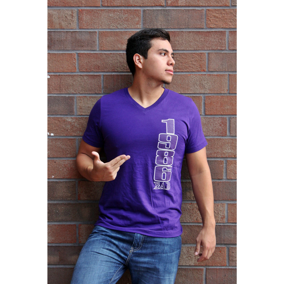 Sigma Lambda Beta 1986 V-Neck- Discontinued – Greek Divine and More