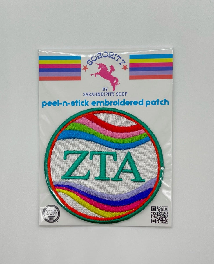 Zeta Tau Alpha Colorful Peel & Stick Patch – Greek Divine and More