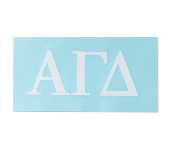 Alpha Gamma Delta Vinyl Decal - White Letters – Greek Divine and More