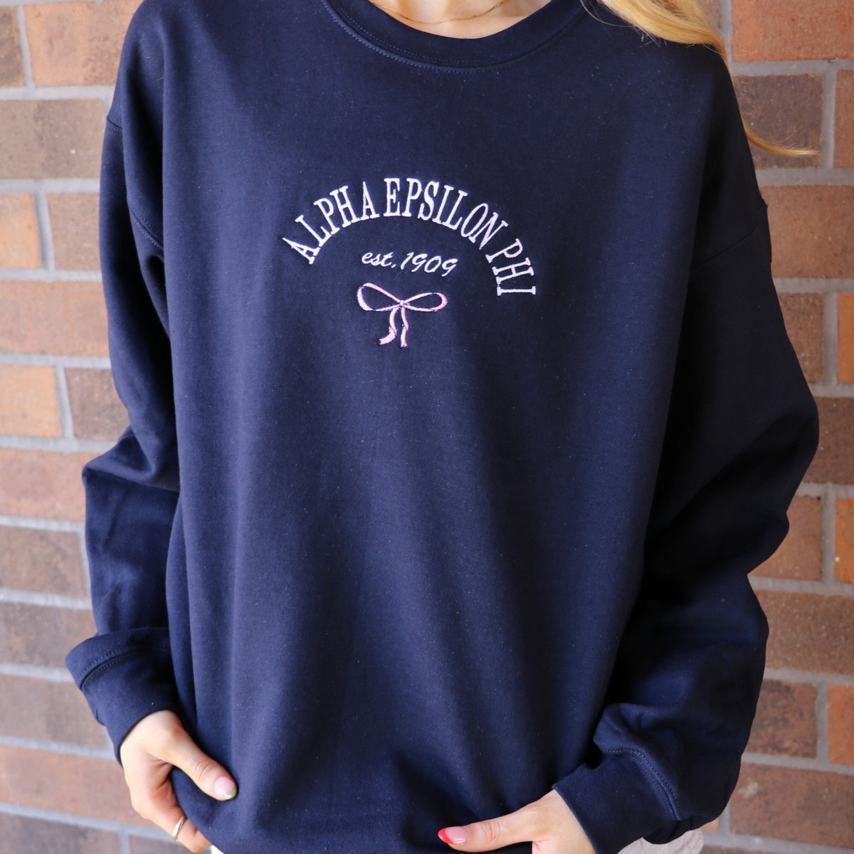 Alpha Epsilon Phi Classic Crew with Bow – Greek Divine and More