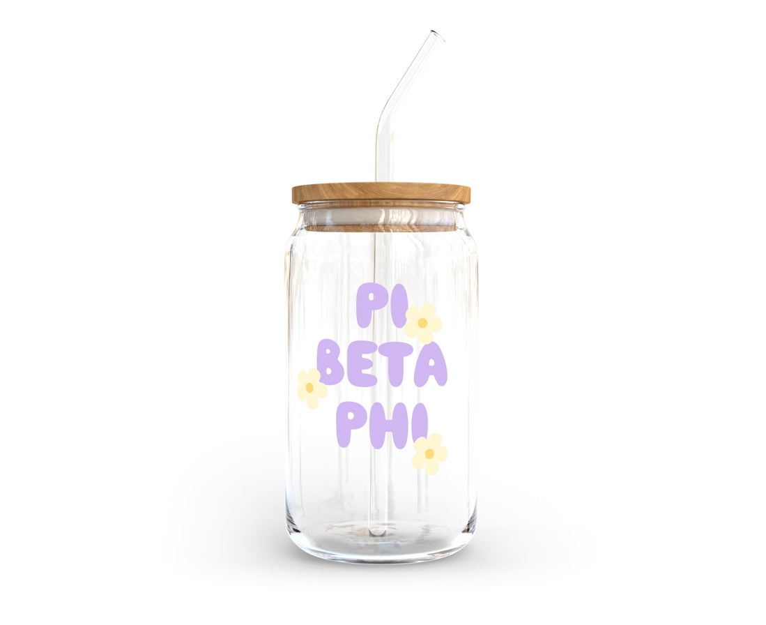 Pi Beta Phi Cup with Yellow Flowers – Greek Divine and More