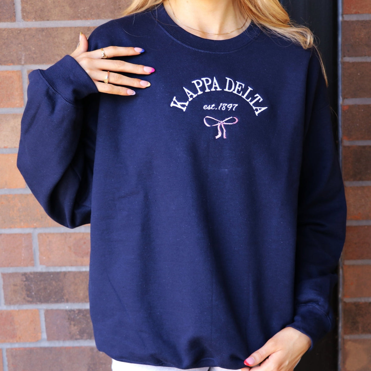 Kappa Delta Classic Crew with Bow – Greek Divine and More