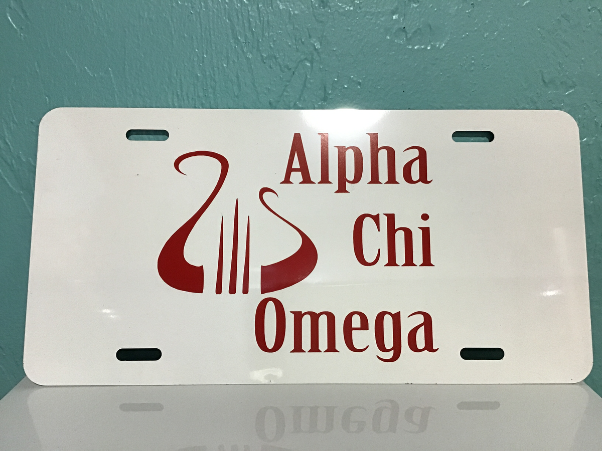 Alpha Chi Omega License Plate - Discontinued – Greek Divine and More