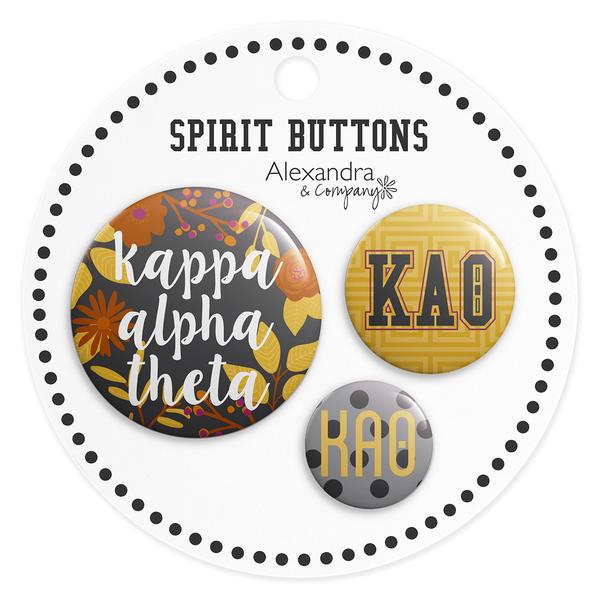 Kappa Alpha Theta Spirit Printed Buttons – Greek Divine and More