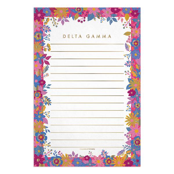 Delta Gamma Floral Notepad – Greek Divine and More