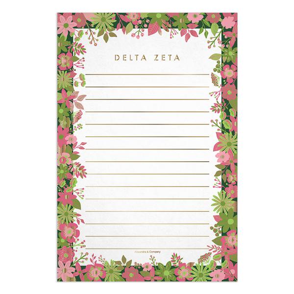 Delta Zeta Floral Notepad – Greek Divine and More