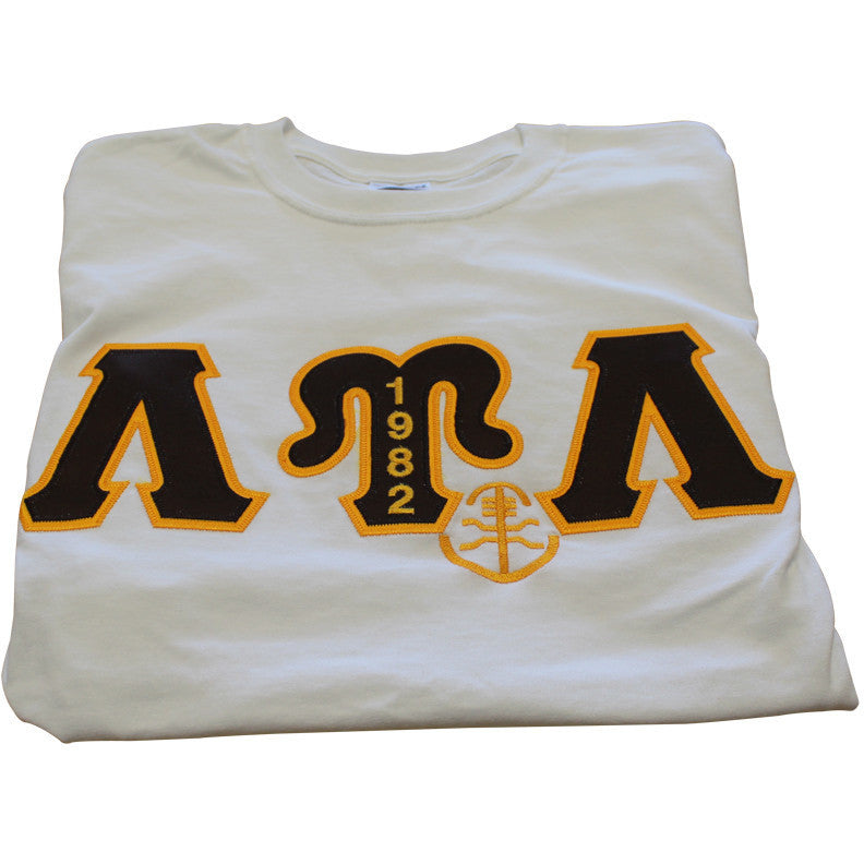 Lambda Upsilon Lambda Embroidered Mascot Year Tee – Greek Divine and More