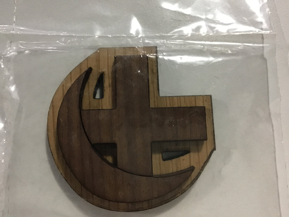 Cross & Crescent Oak-Backed Symbol – Greek Divine and More