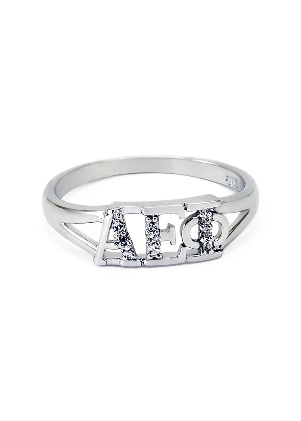 Alpha Epsion Phi Sterling Silver Ring – Greek Divine and More