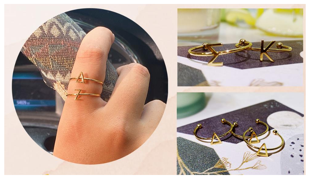 Alpha Epsilon Phi Stacked Rings – Greek Divine and More